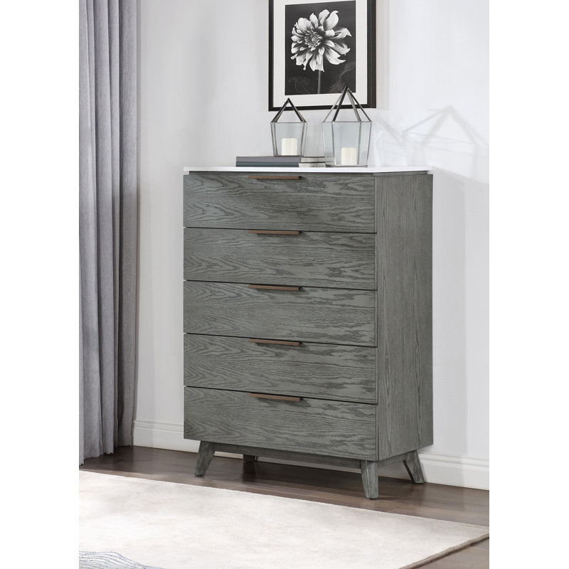 Corrigan Studio 5 drawer Bedroom Chest Grey Wayfair